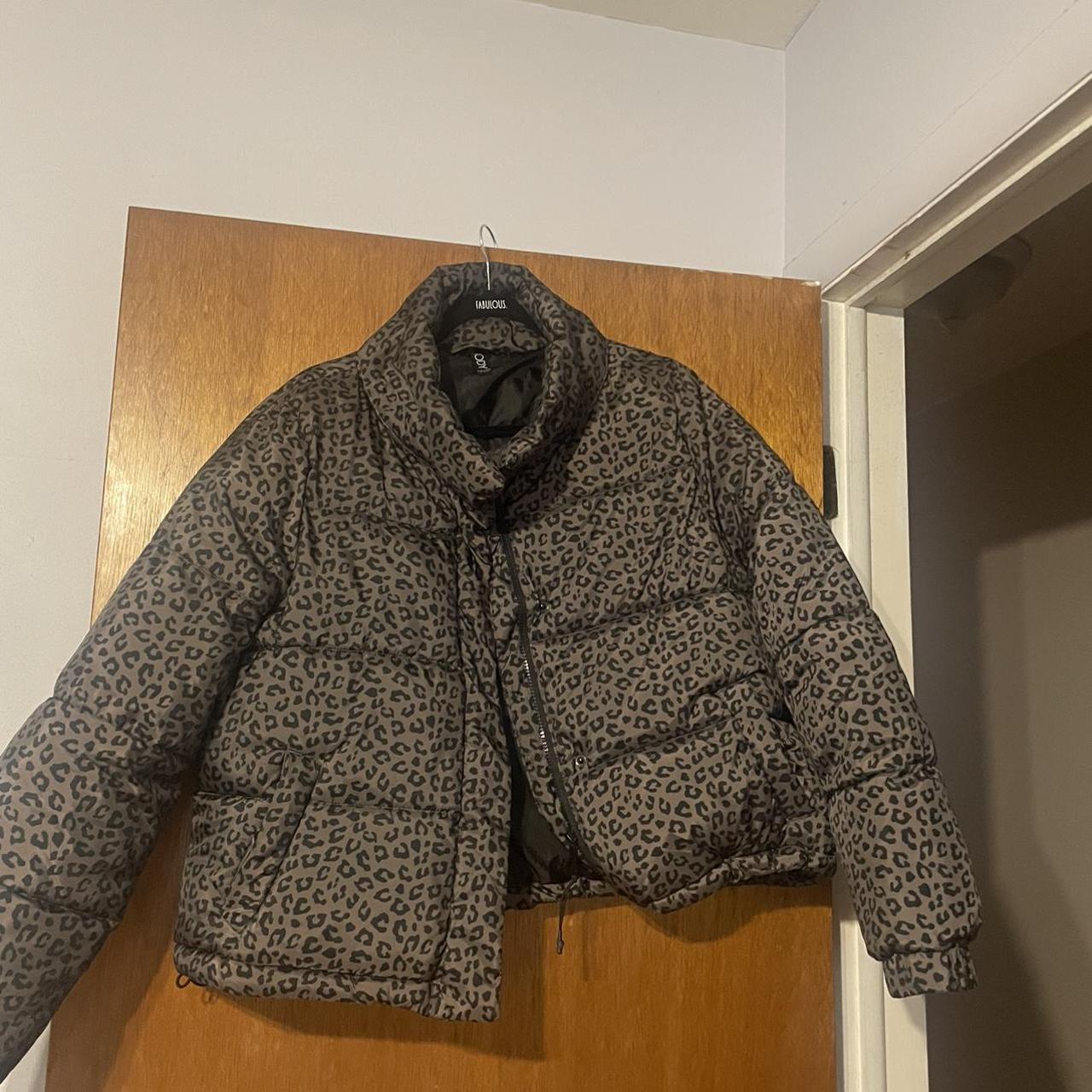 Cotton on leopard puffer jacket size x l like new.... - Depop