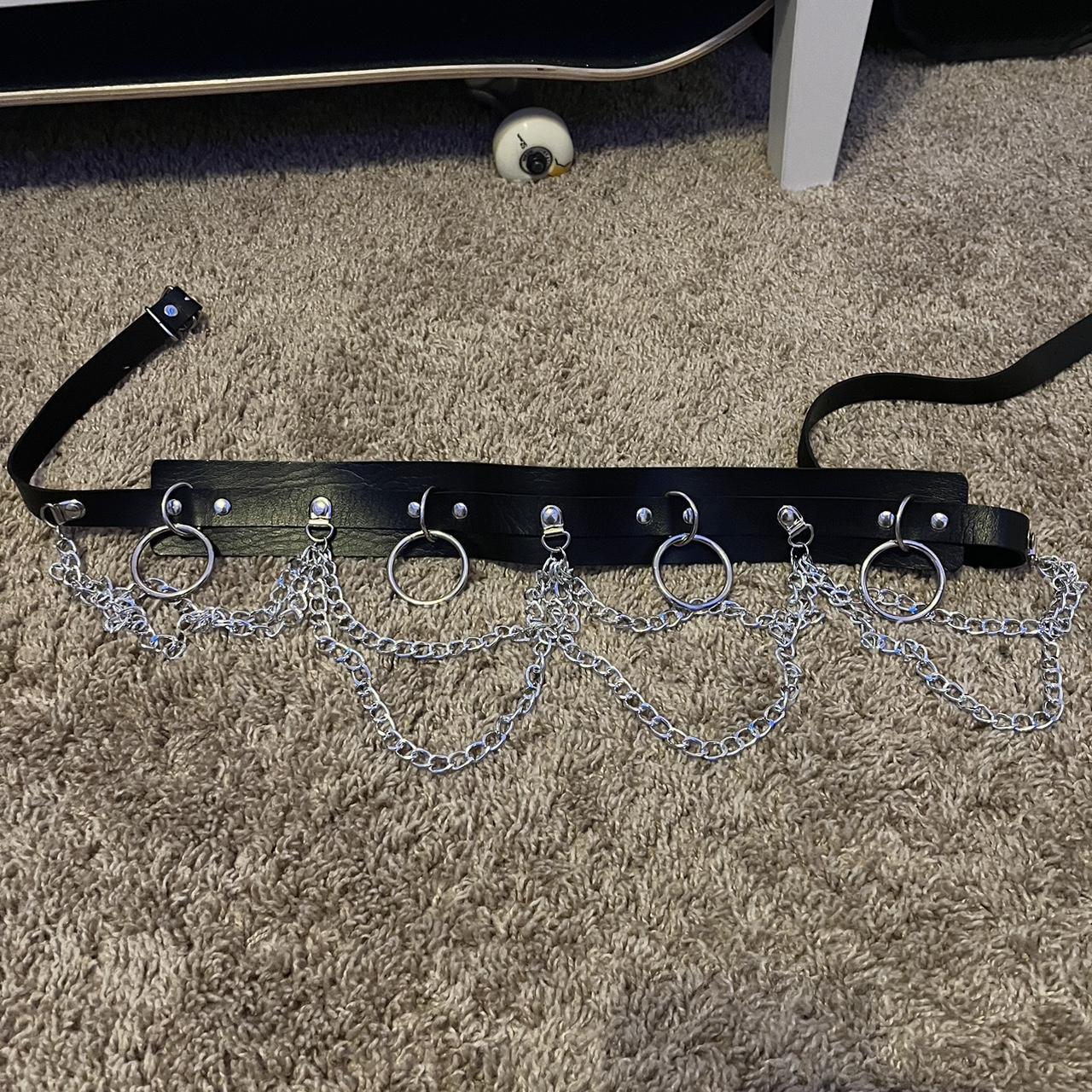 Black goth chain and hoop belt from shein,, classic... - Depop