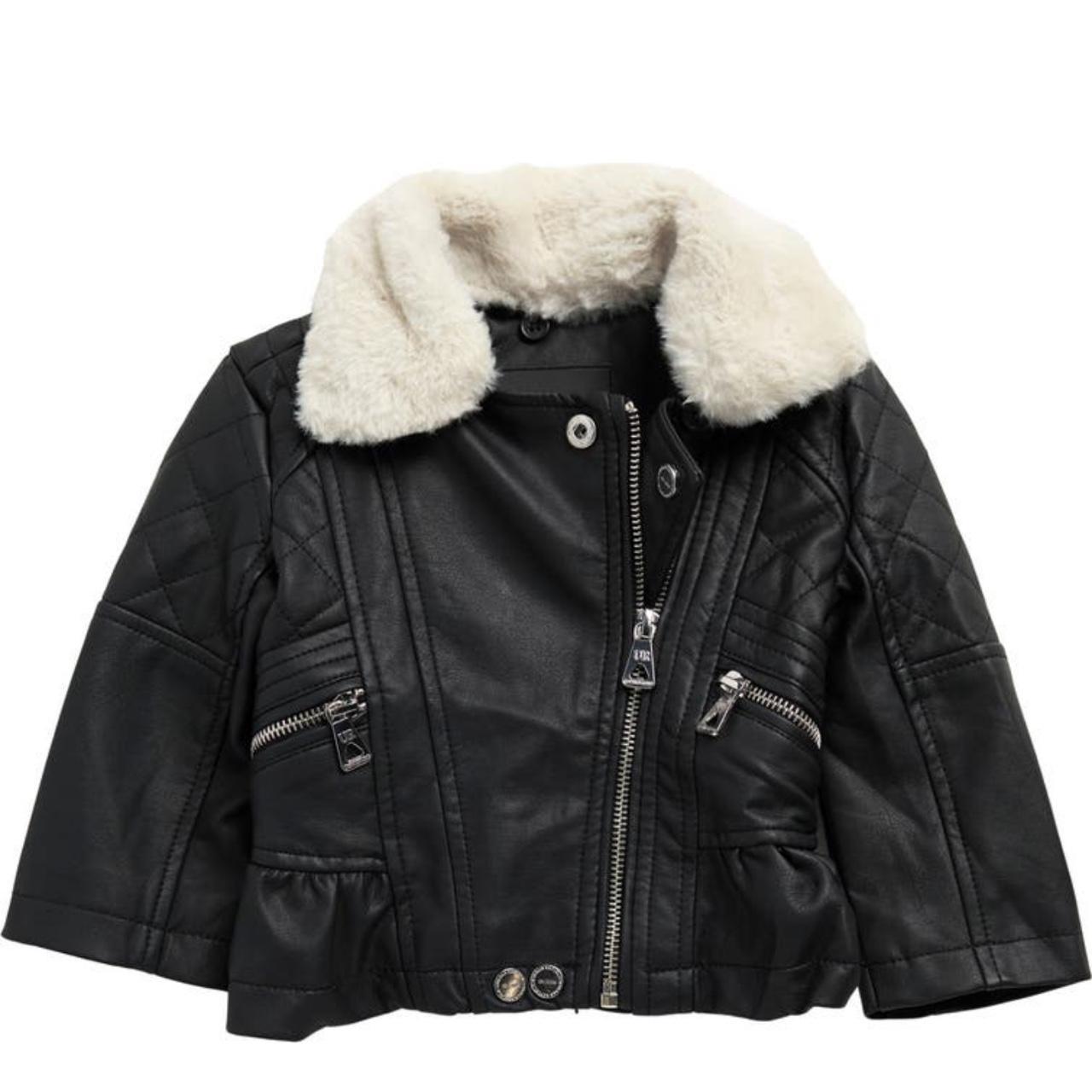 Urban Republic Kids' Faux Fur Trim Moto Jacket Size... - Depop
