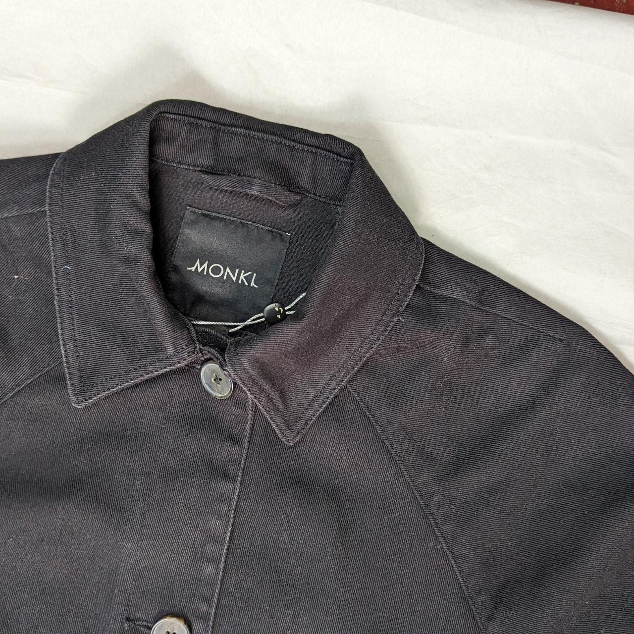 Monki Black Denim Oversized Long Coat Size S Pit... - Depop