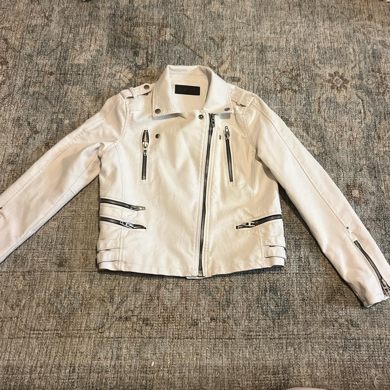 white vegan leather jacket - blank nyc 💛 size... - Depop