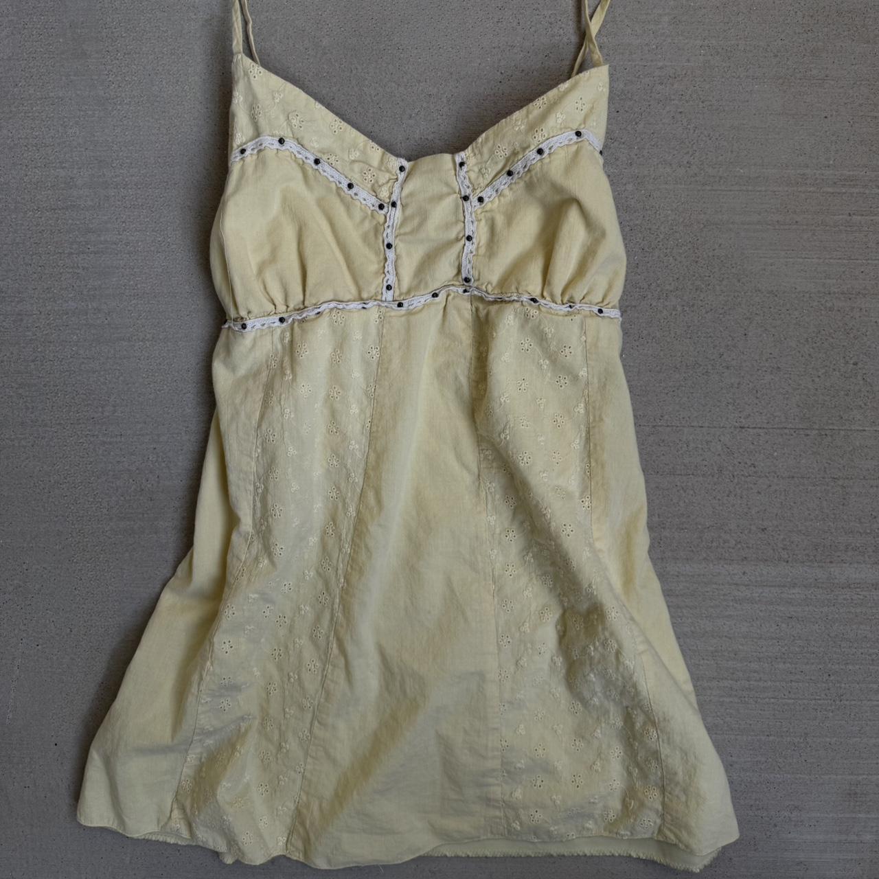 Y2k Fang light yellow tank top the prettiest... | Depop