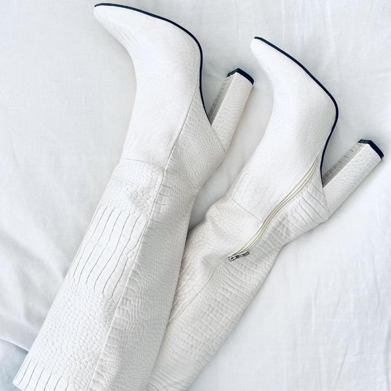 Shein Croc Embossed Knee High Boots Brand new.... - Depop