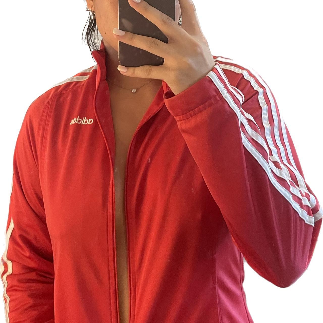 adidas adicolor red tracksuit jacket #adidas... - Depop