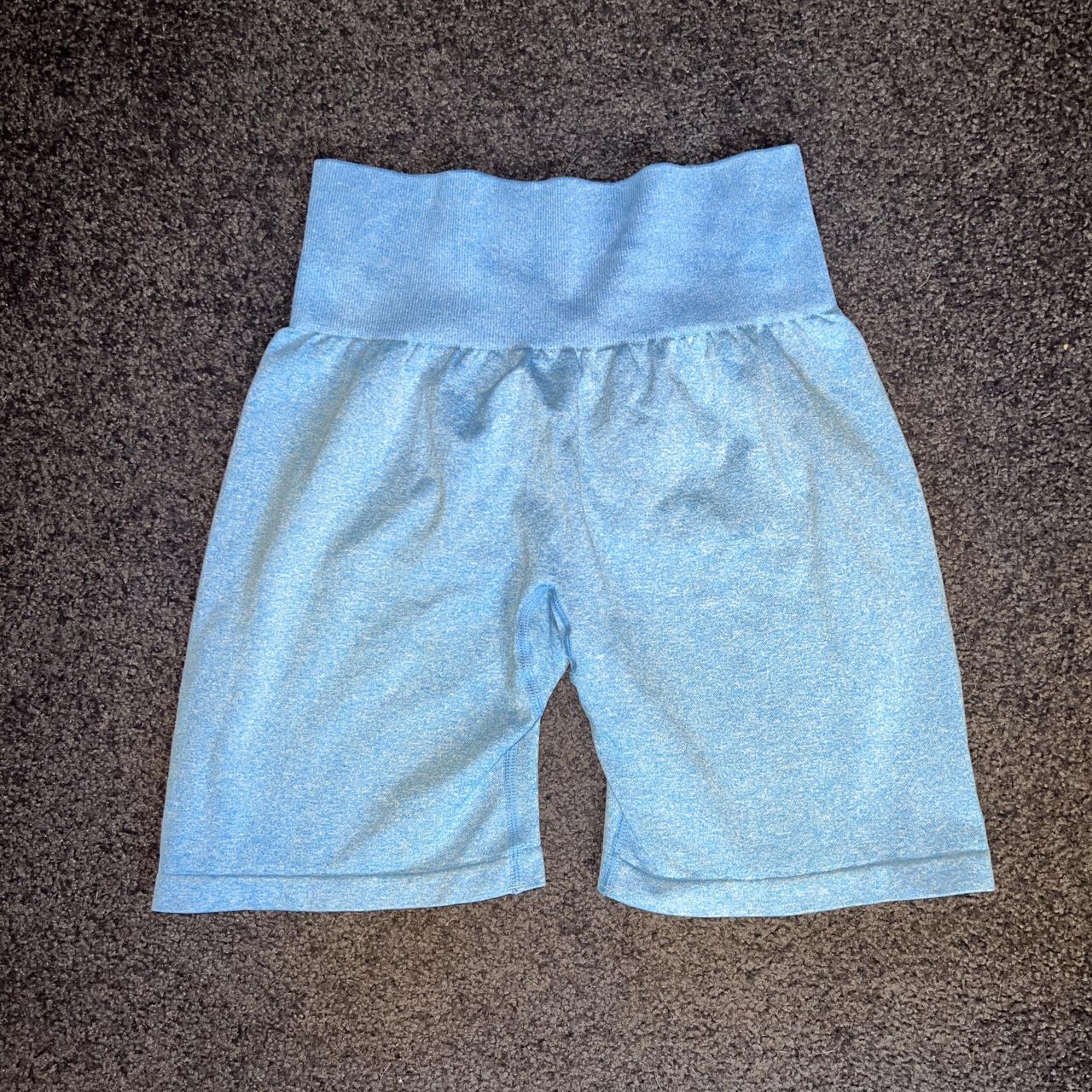 Blue Scrunch Butt Gym Shorts Size Medium Pm If Depop