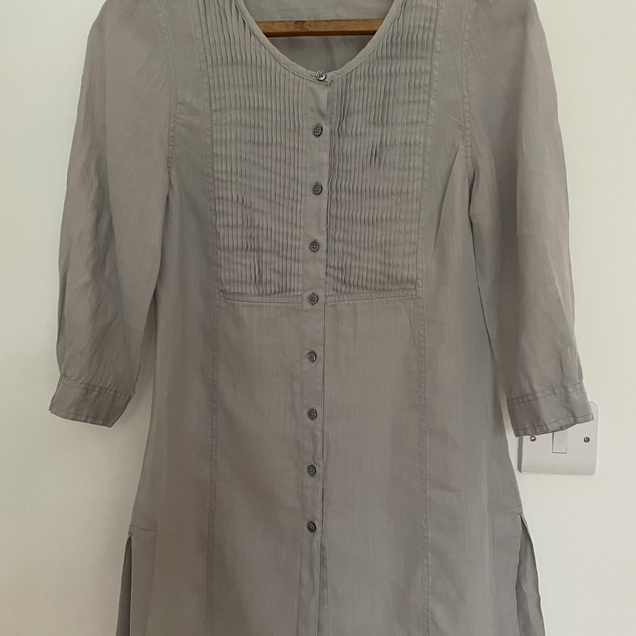 Poetry linen/ramie blouse top cover up tunic 10 grey... - Depop