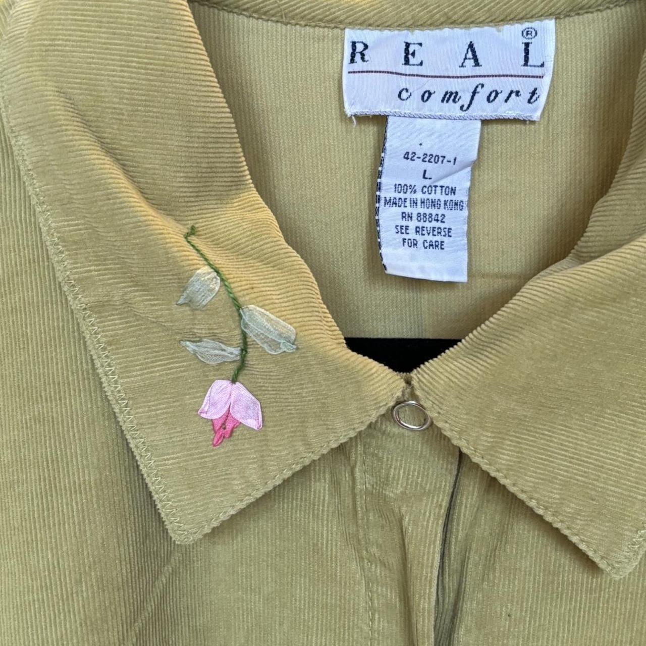 Embroidered flowers green cropped jacket! This is a... - Depop