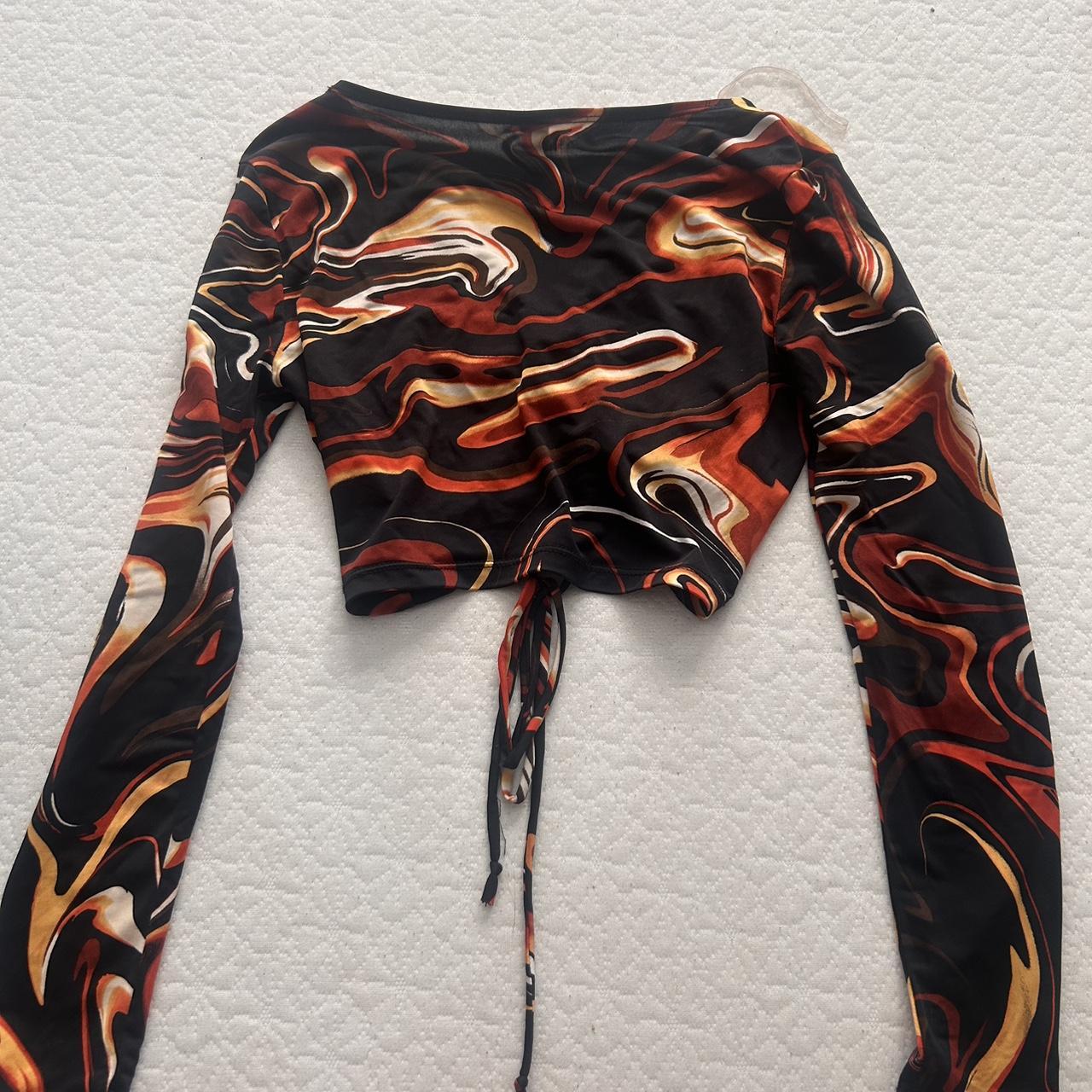 size: M super cropped top but is very flattering... - Depop