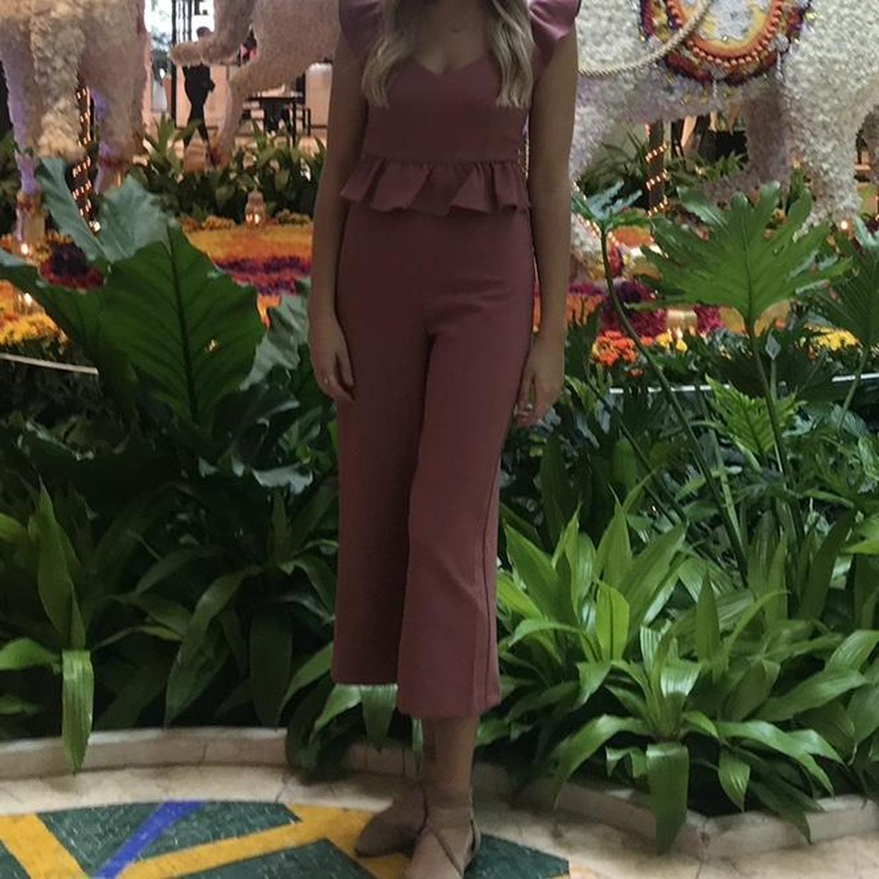 GIANNI BINI PINK PEPLUM JUMPSUIT Size S Excellent -... - Depop