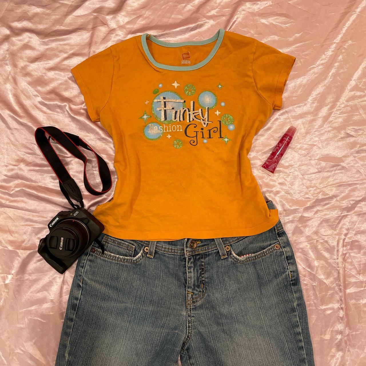VINTAGE BABY TEE super cute “funky fashion girl”... - Depop