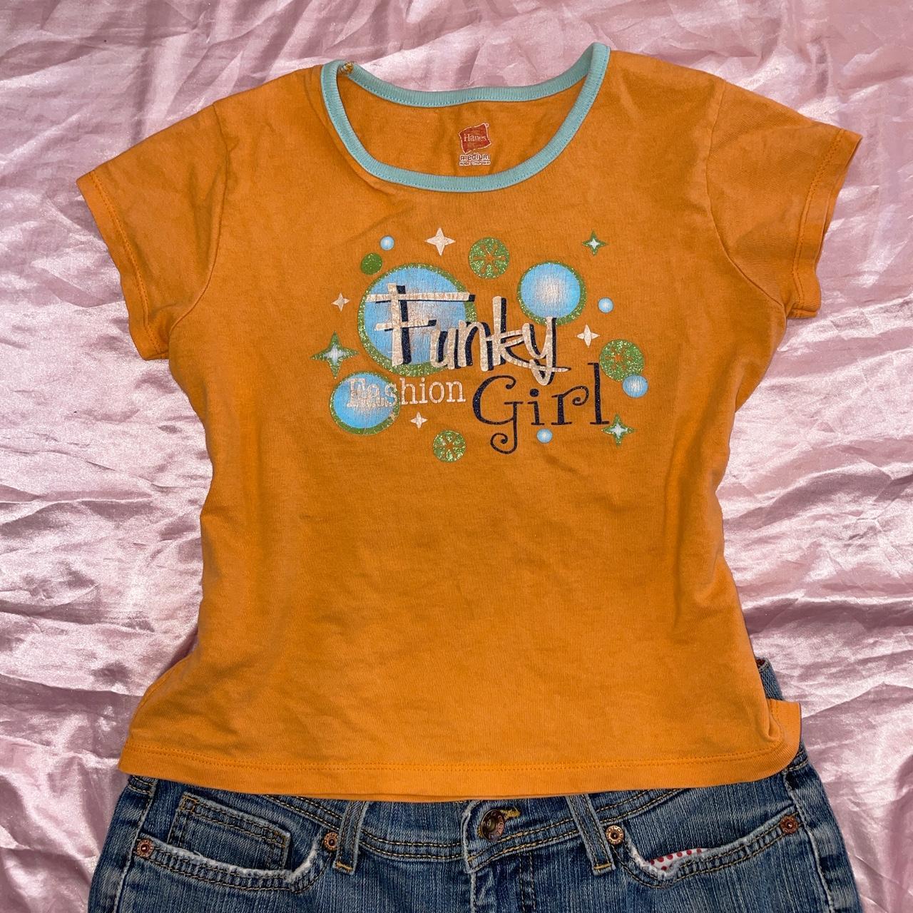 VINTAGE BABY TEE super cute “funky fashion girl”... - Depop