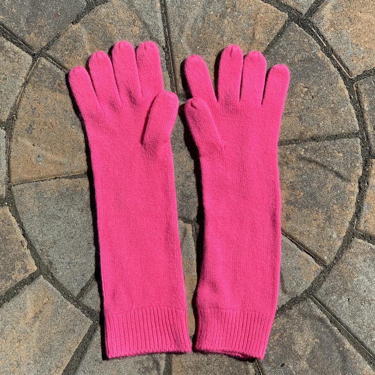 Vintage early 2000s bright pink long gloves 🧵... - Depop