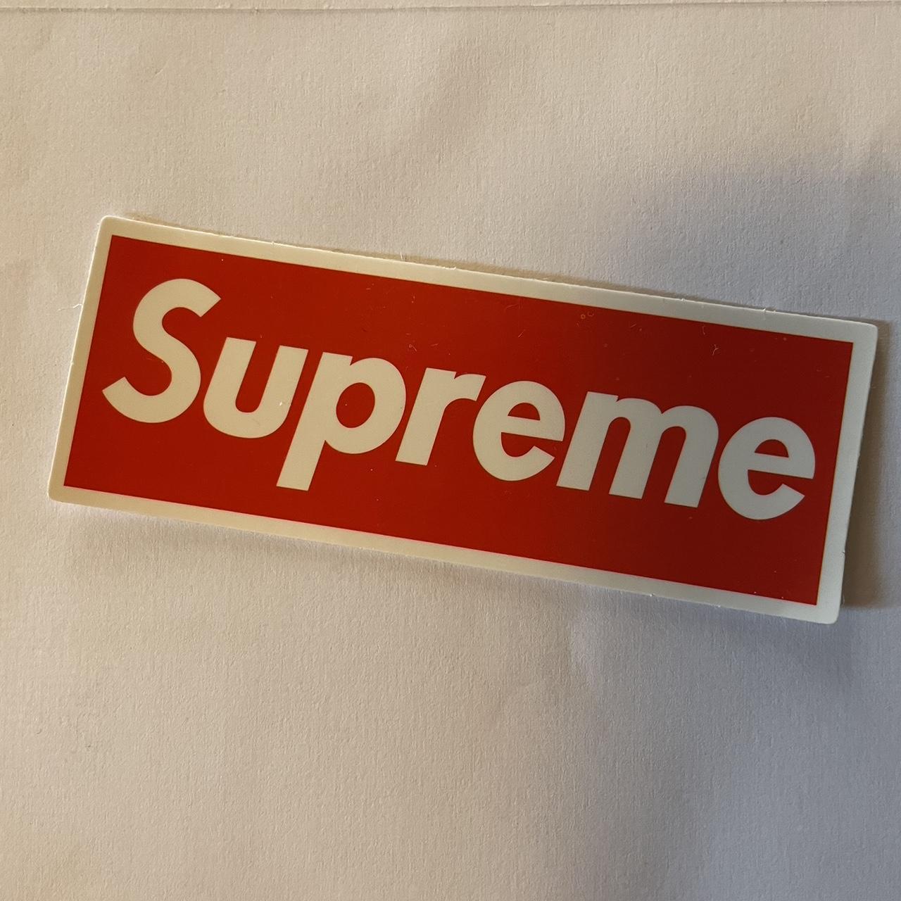 Supreme box logo sticker approx 3 inches... - Depop