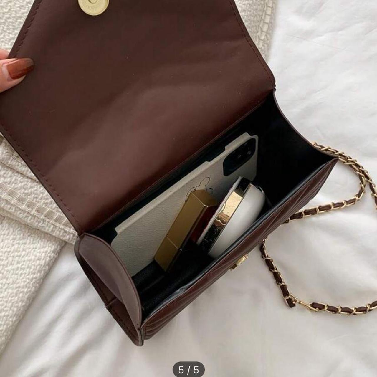 SHEIN chocolate brown bag Used once Open to... - Depop