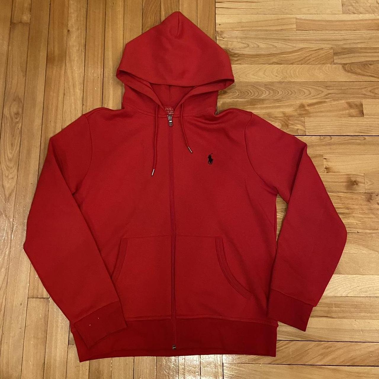 DEAD STOCK red Ralph Lauren men’s zip up only worn a... - Depop