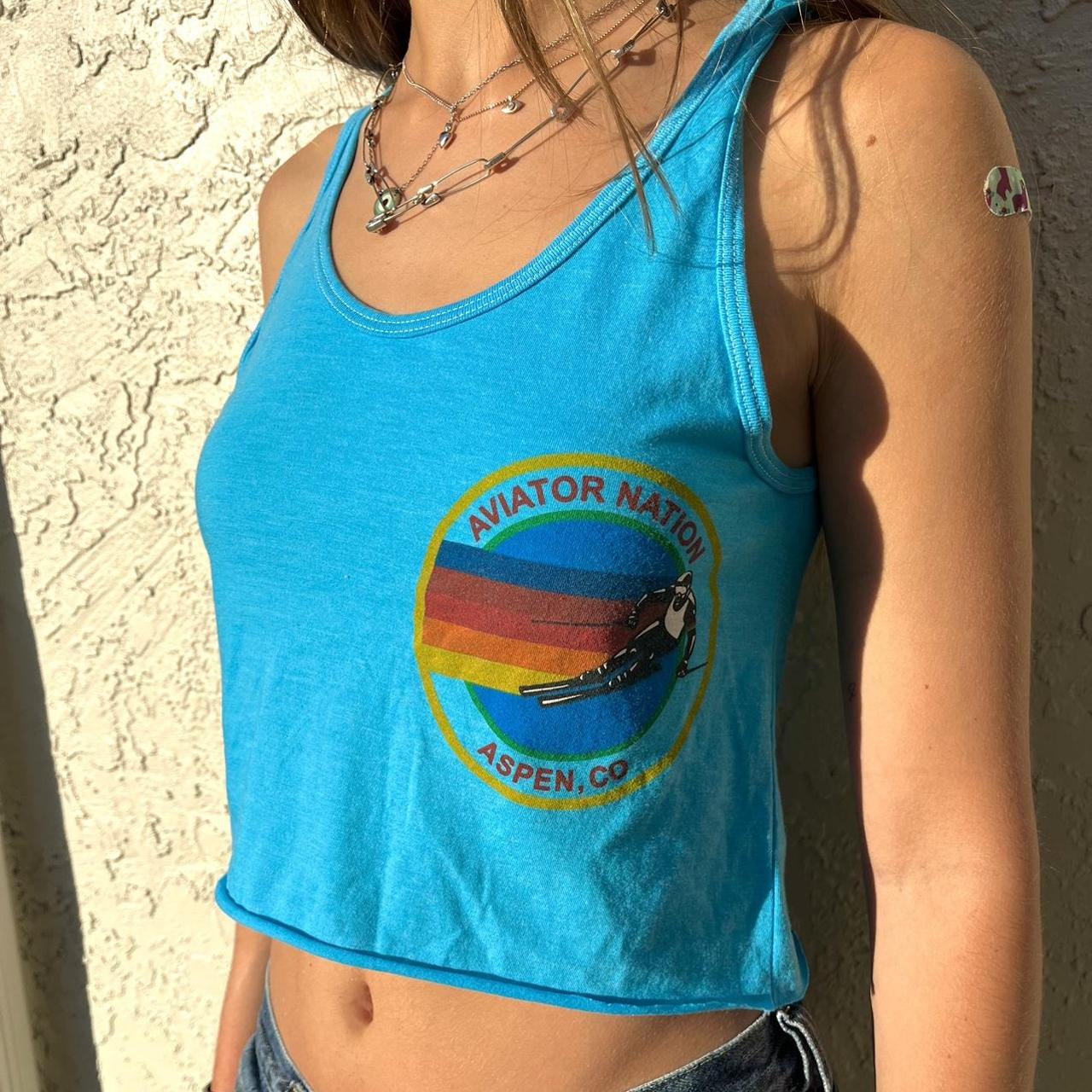 Aviator Nation Tank ~ cropped for a better... - Depop