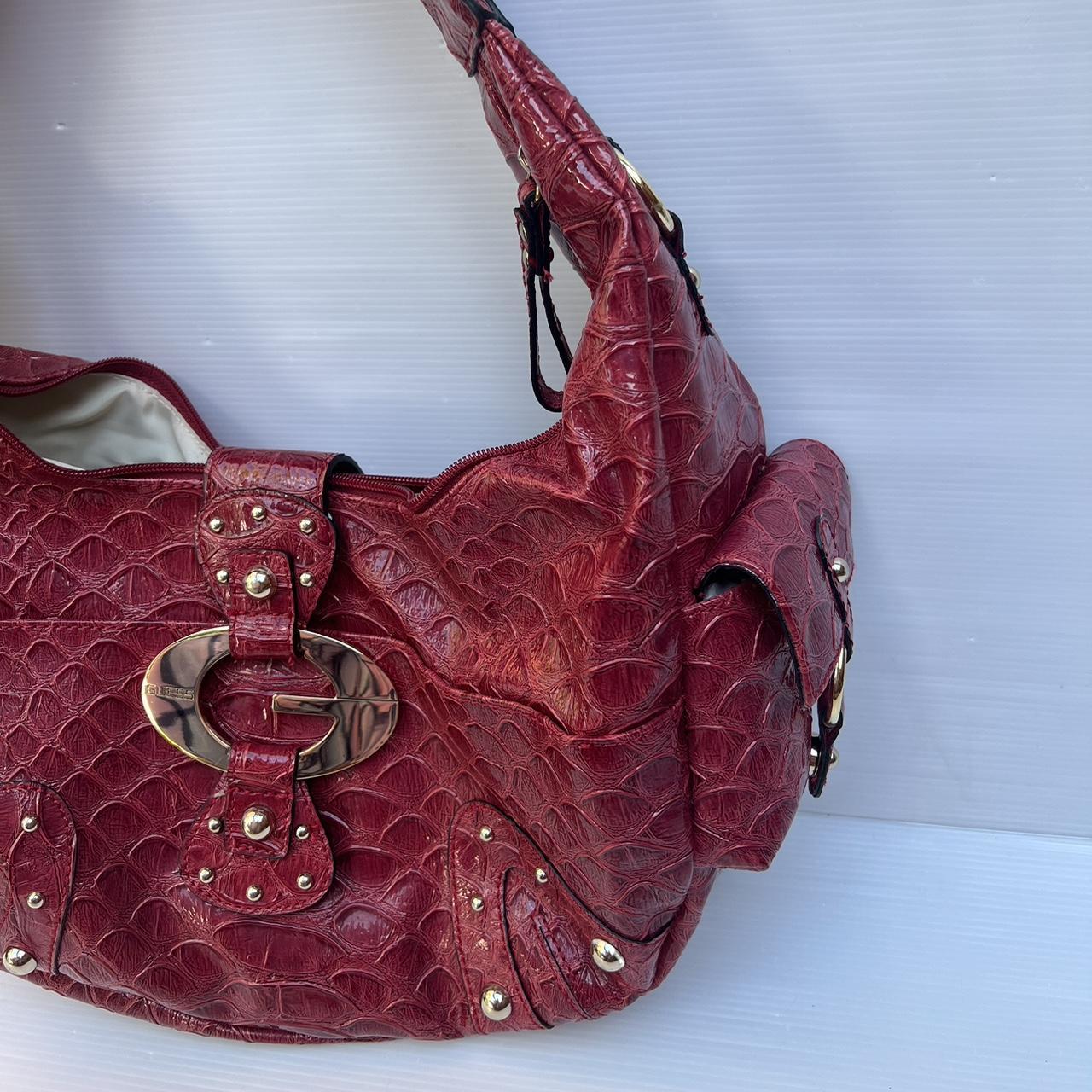 Vintage Red Guess iconic Large shoulder bag in prime... - Depop