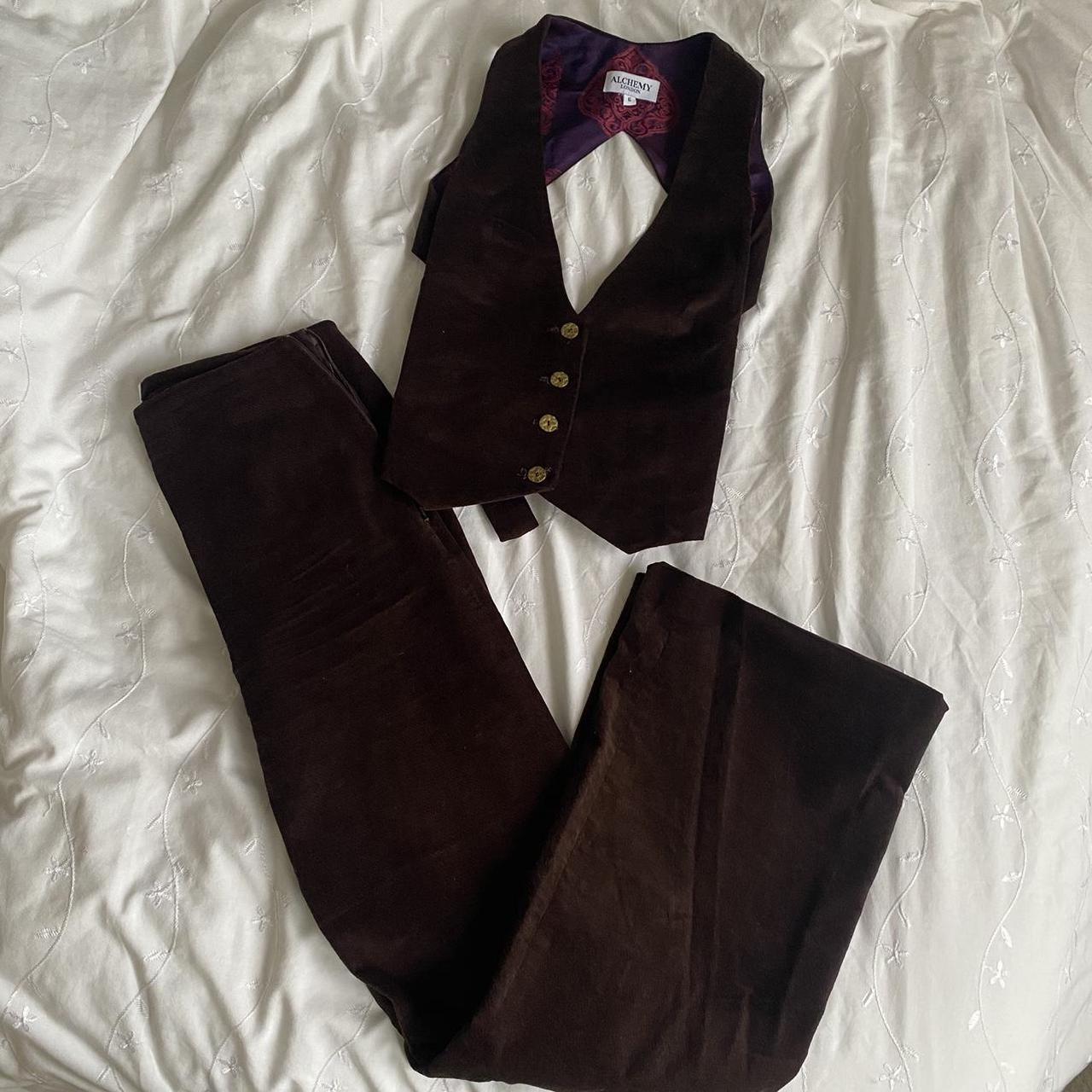 Alchemy London ‘chocolate suit’, brown suede... - Depop