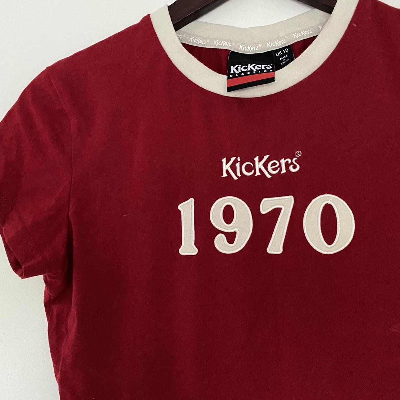 red kickers 1970 baby tee from urban outfitters... - Depop