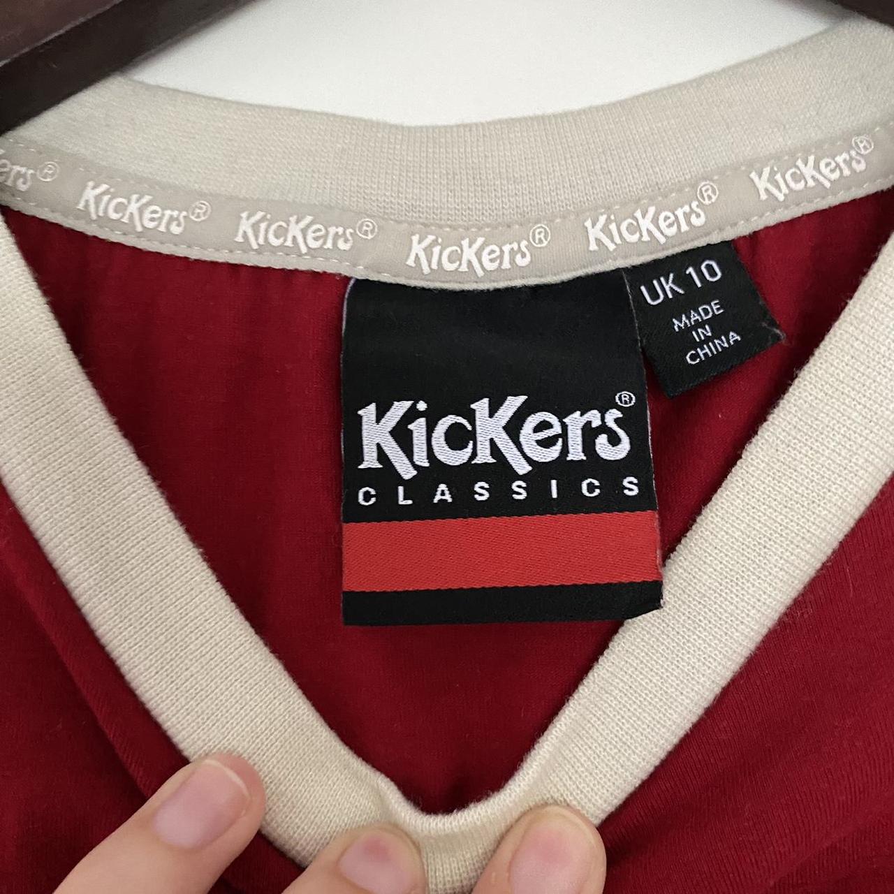 red kickers 1970 baby tee from urban outfitters... - Depop
