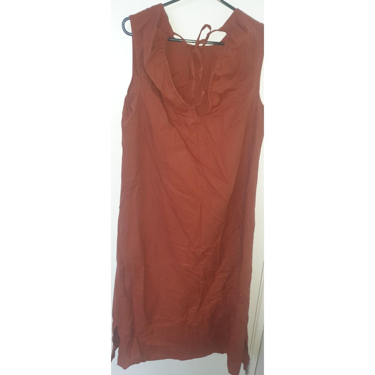 Primark orange maxi dress size 14 with back... - Depop