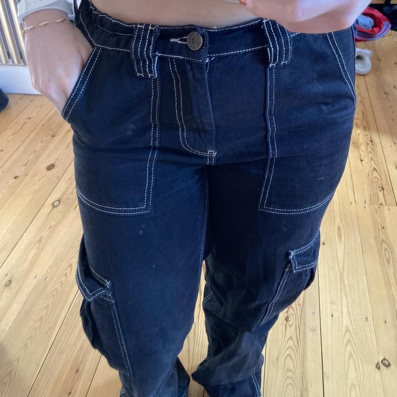 BDG Black denim cargos!! So cute, perfect condition,... - Depop