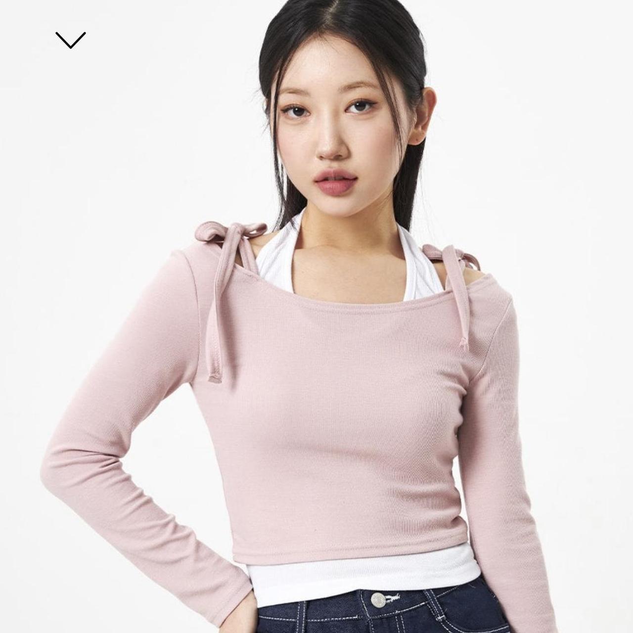 lewkin ribbon top in pink size small nothing wrong... - Depop