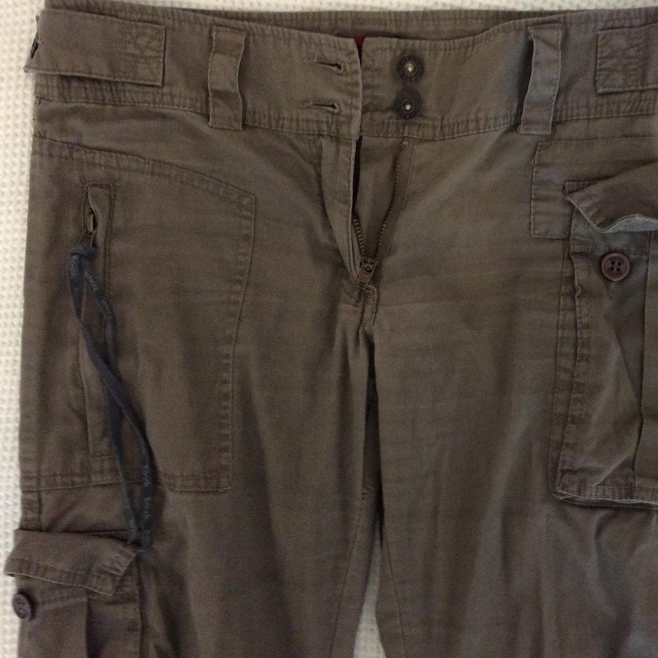 Y2K low rise cargo pants from bench Khaki with... - Depop