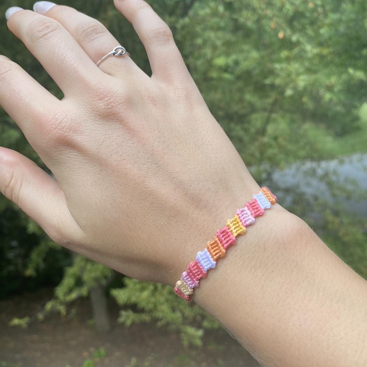 Sunset colored friendship bracelet ! With twist... - Depop