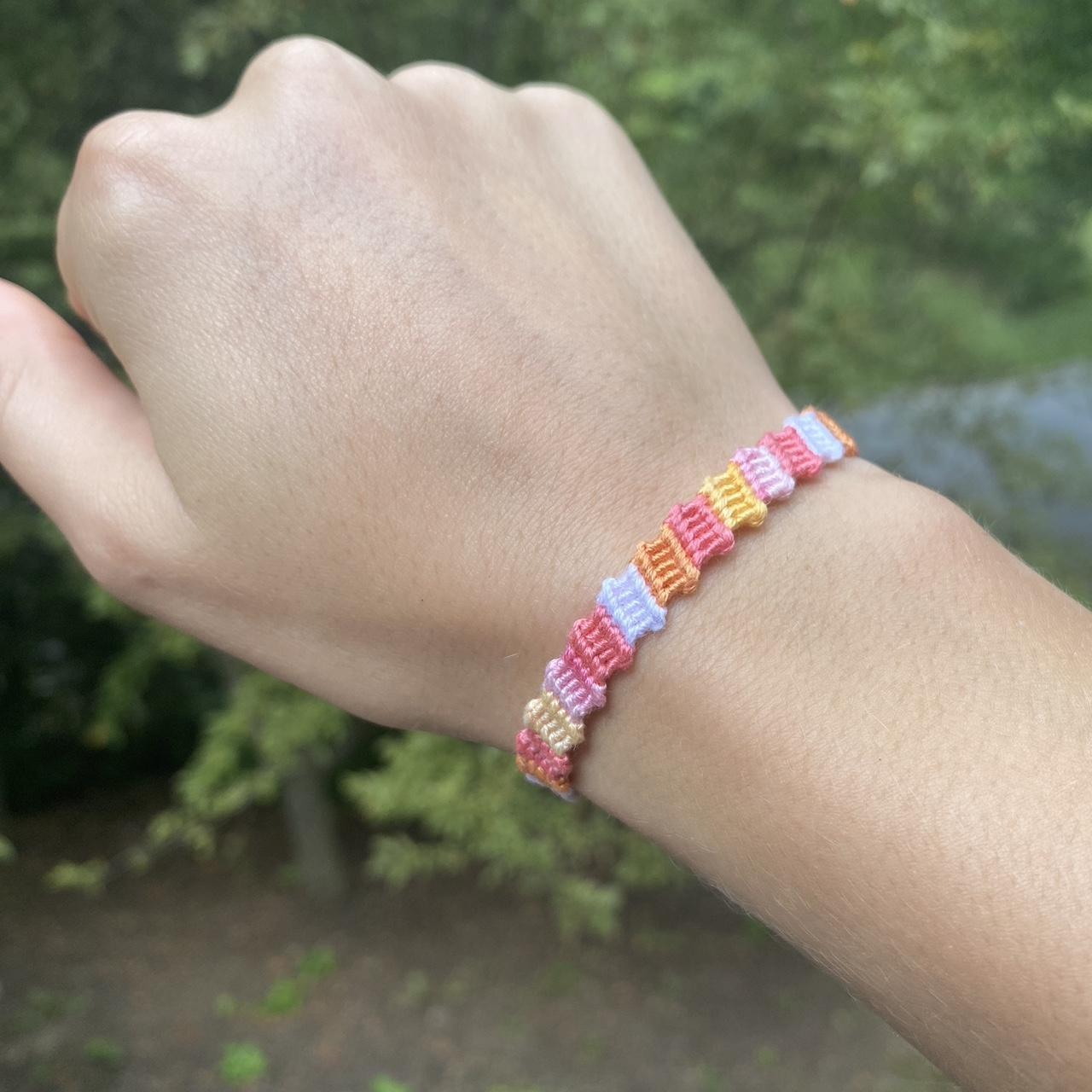 Sunset colored friendship bracelet ! With twist... - Depop