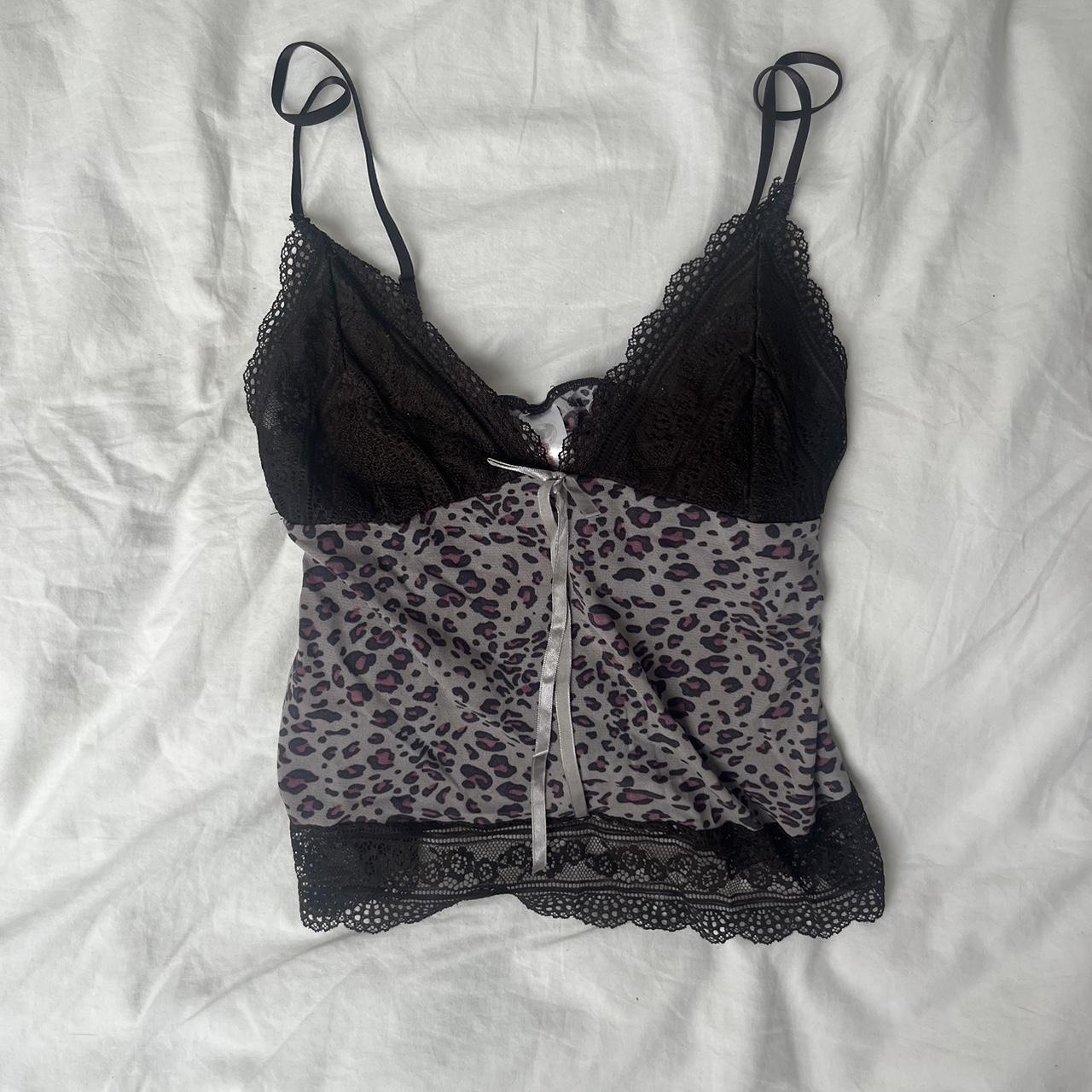 cute leopard cheetah lace top with cute... - Depop