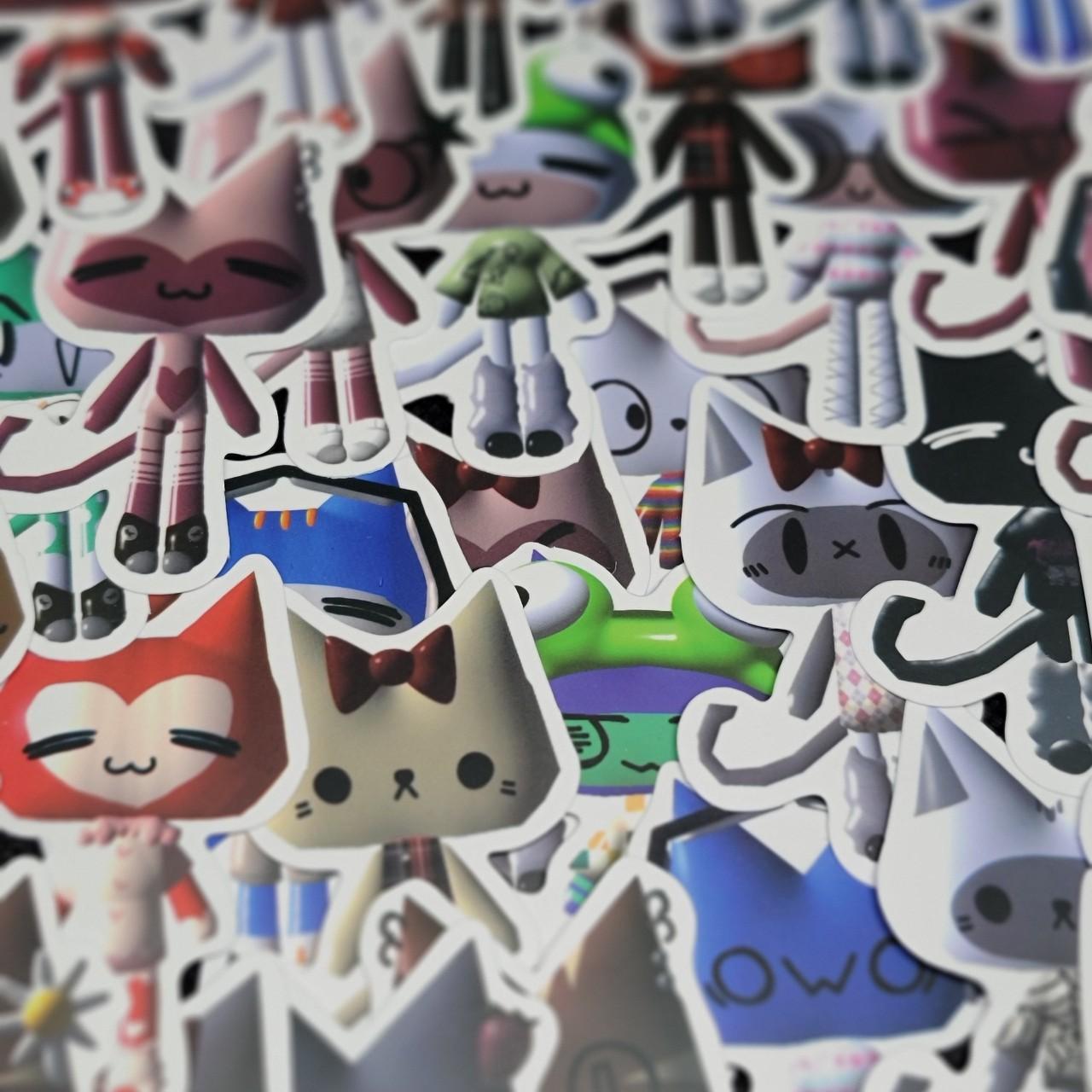 Inoue Toro Chat Cat Grunge Cat Stickers 10 in a... - Depop