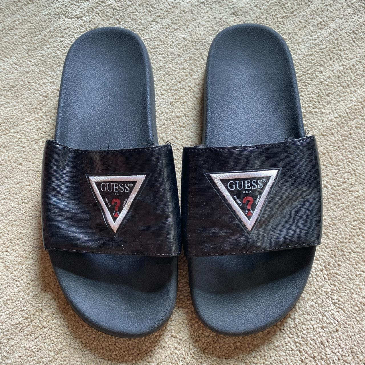 Guess slides Black Size 10 - Depop