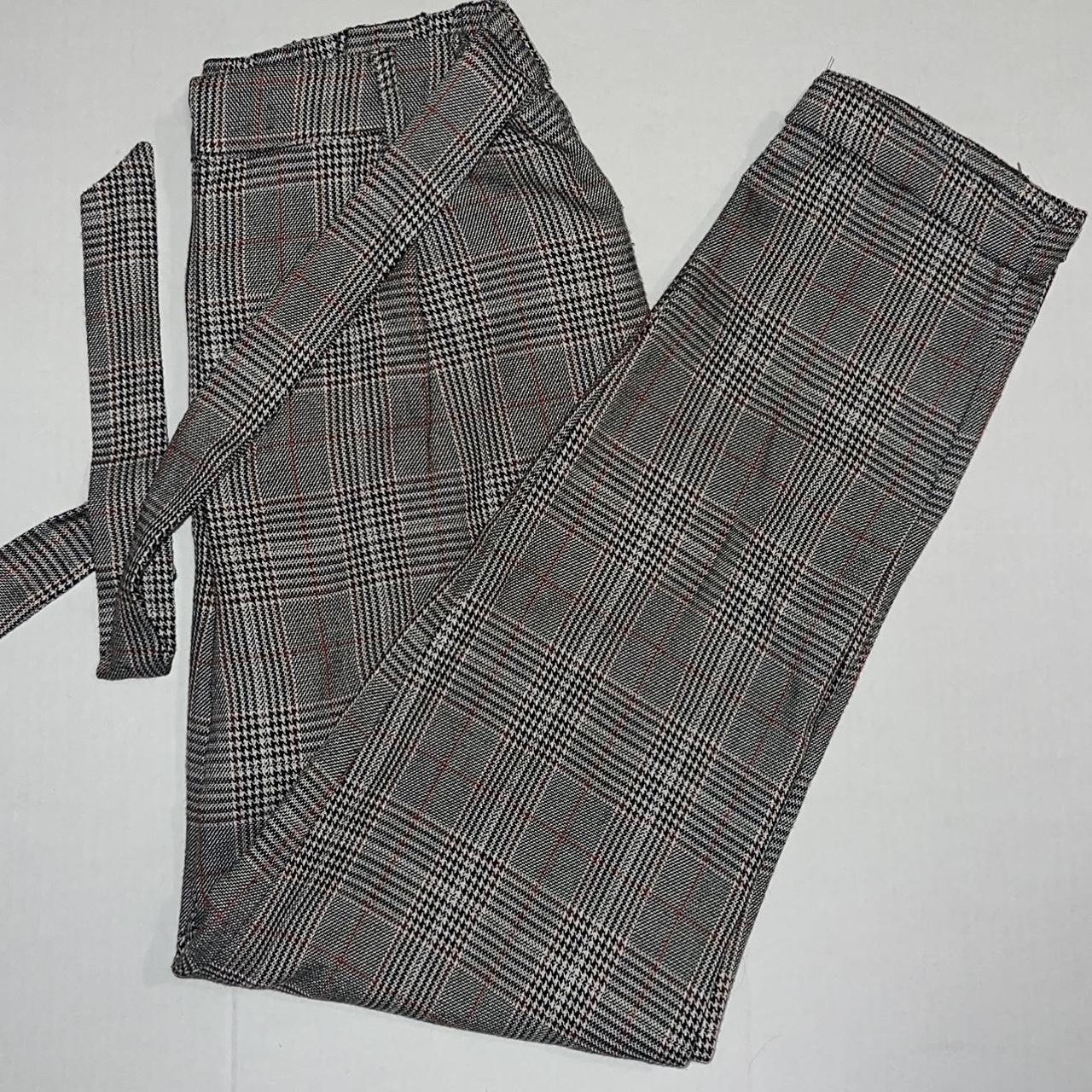 springfield plaid loose fitting dress pants - Depop