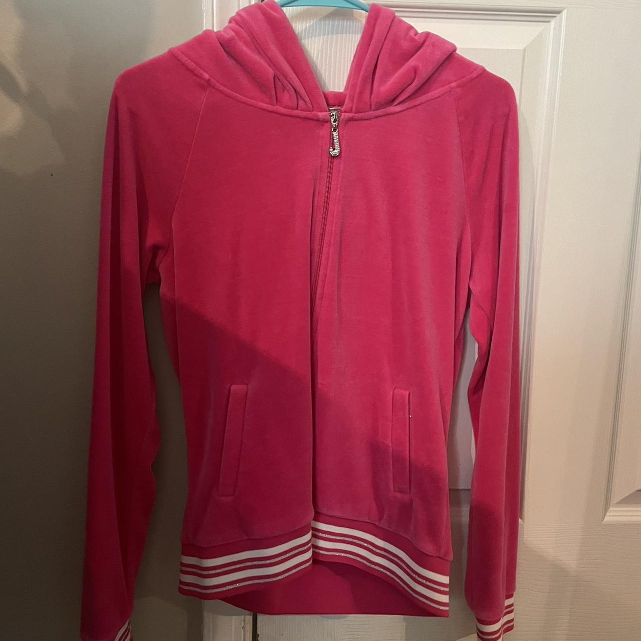 Bright pink juicy couture velour jacket tracksuit... - Depop