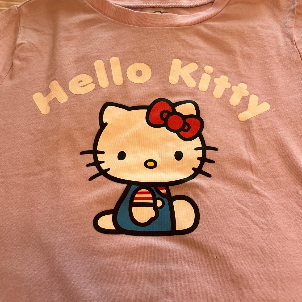 Hello Kitty Women's Purple Crop-top | Depop