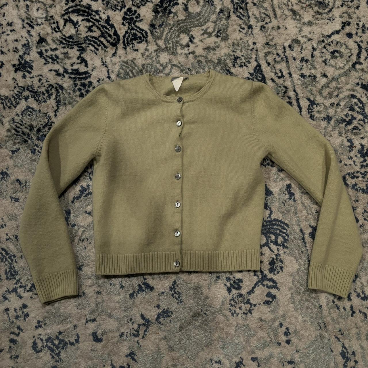 Light green crew neck cardigan! Size medium but can... - Depop