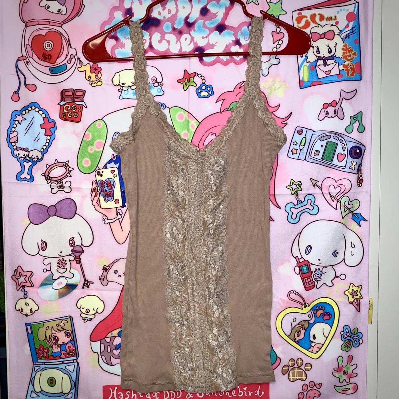 selling: brand — poof excellence brown ribbed tank... | Depop