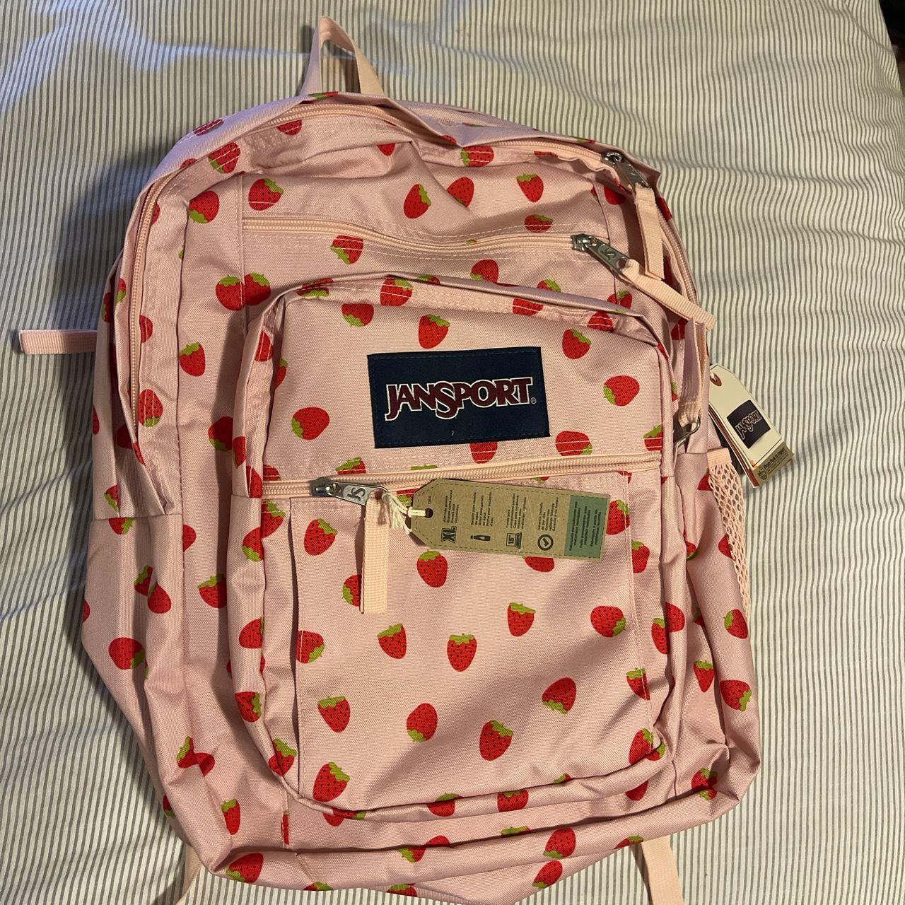 Jansport strawberry backpack brand new with tags!! - Depop