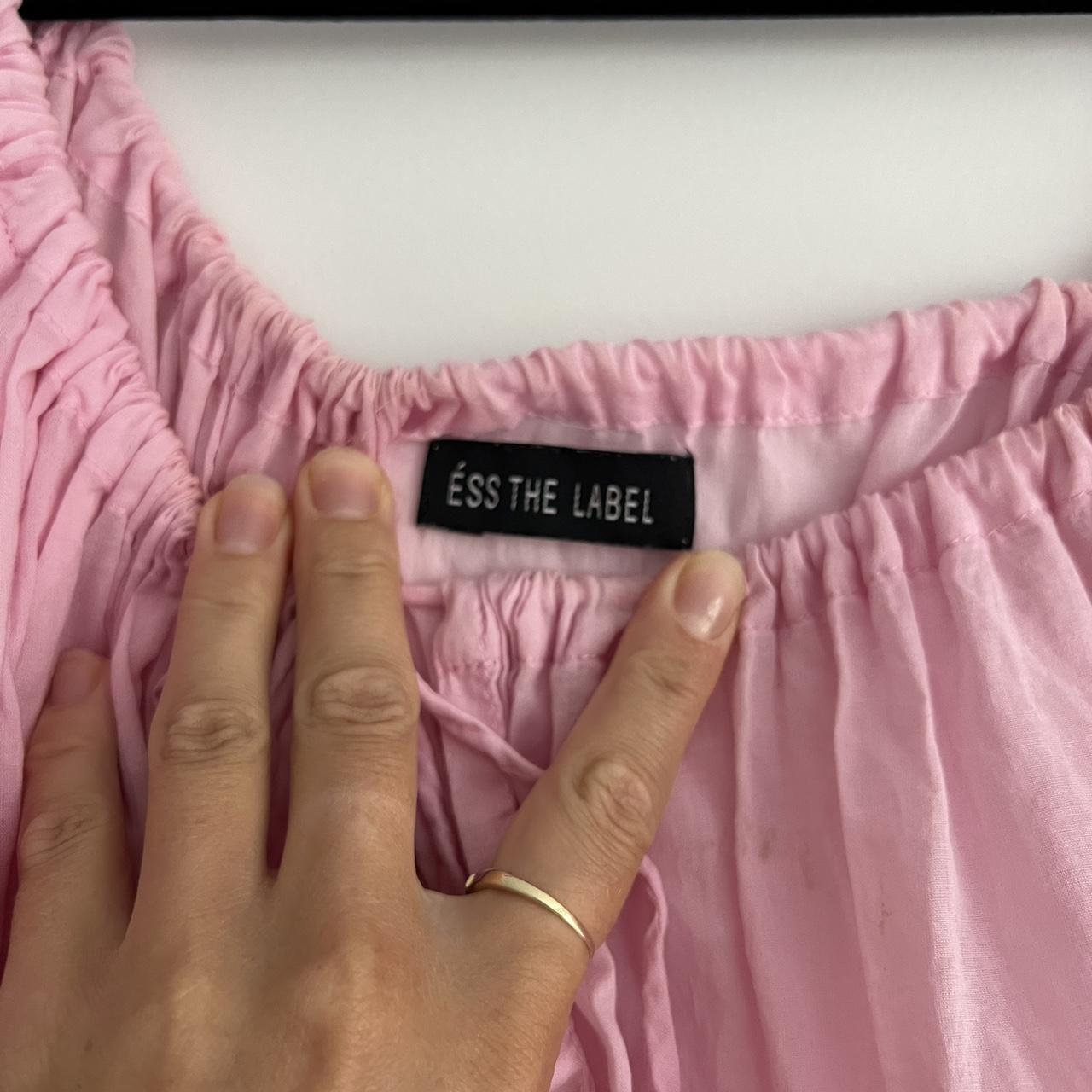 ESS THE LABEL PINK OFF THE SHOULDER BLOUSE SEMI SEE... | Depop