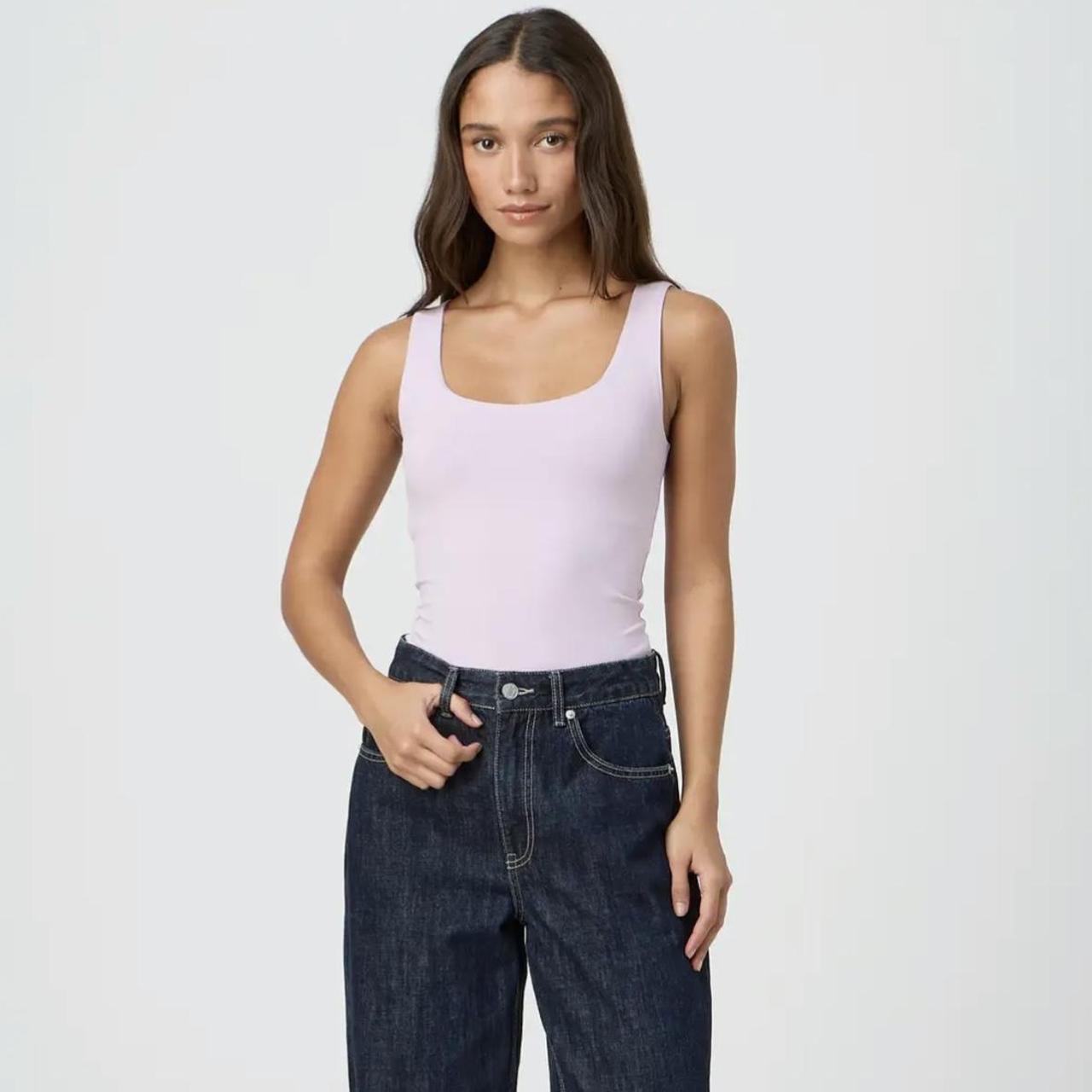 cute pink glassons singlet top 💞 can be worn both... - Depop