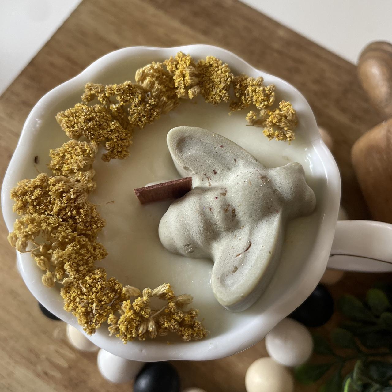 🐝🌙 Moon Phase Bee Handmade Vintage Teacup Candle... - Depop