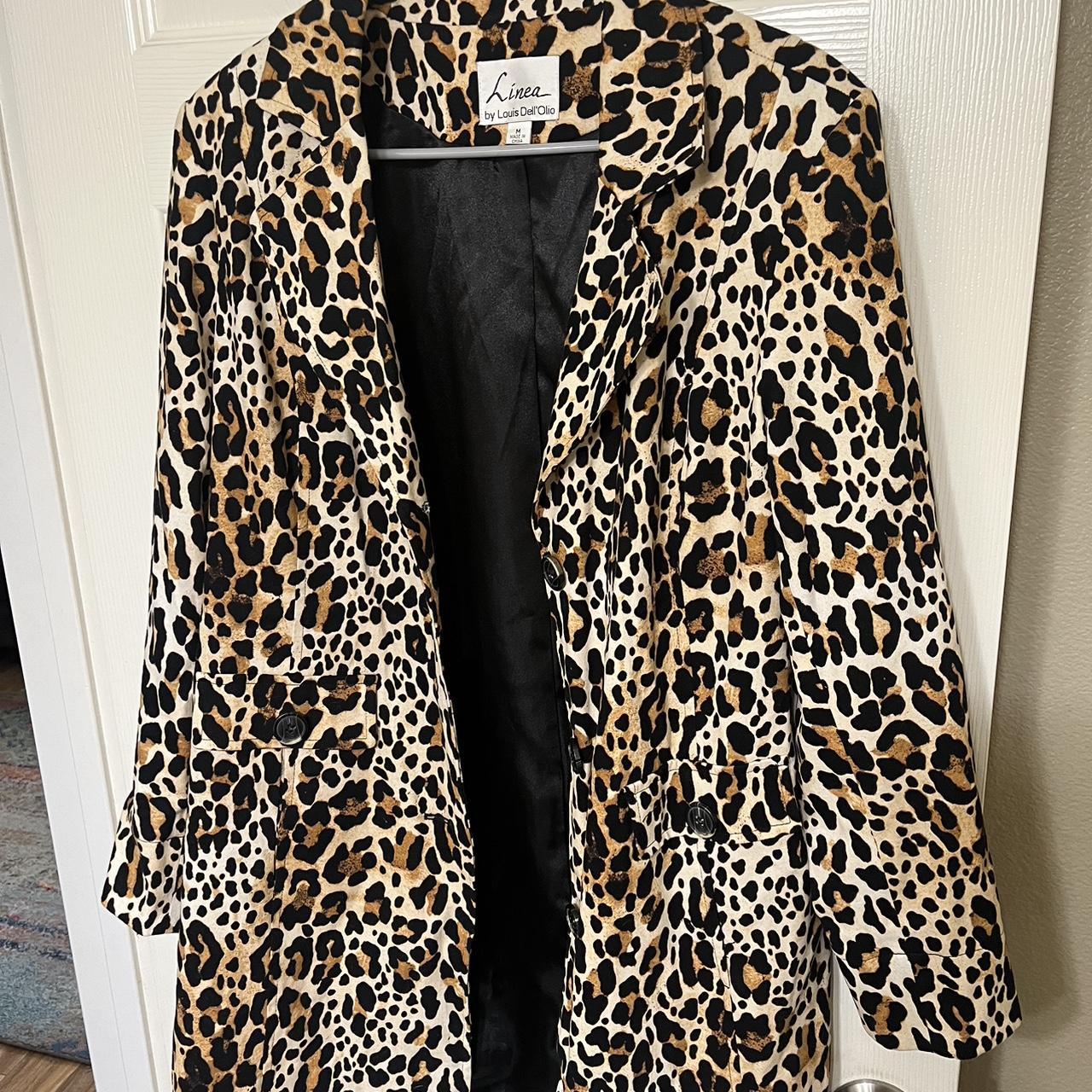 Leopard print long jacket brand is Linea by Louis... - Depop