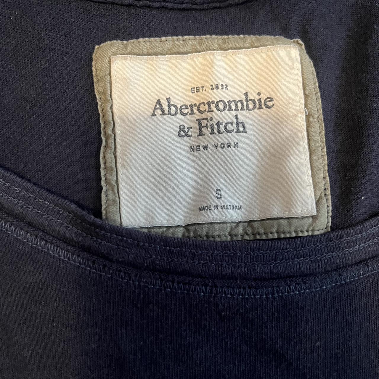 Abercrombie & Fitch Navy top woth pocket. Size small... - Depop