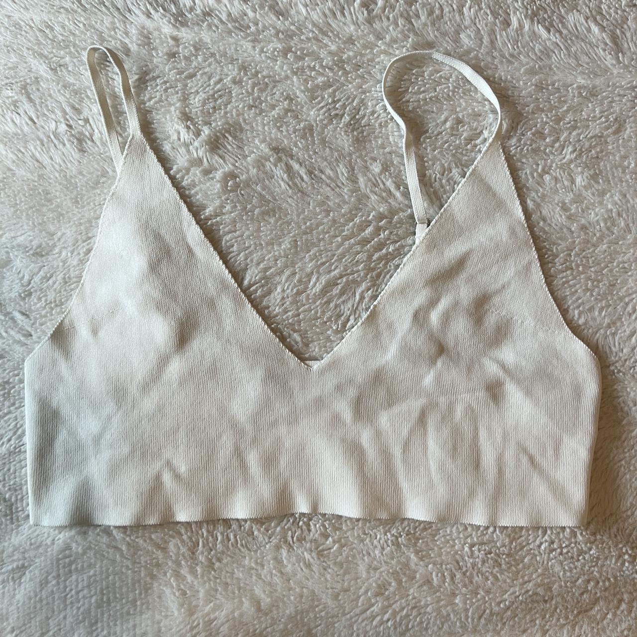 Zara Knit bra top/bralette in white/cream. Brand new... - Depop