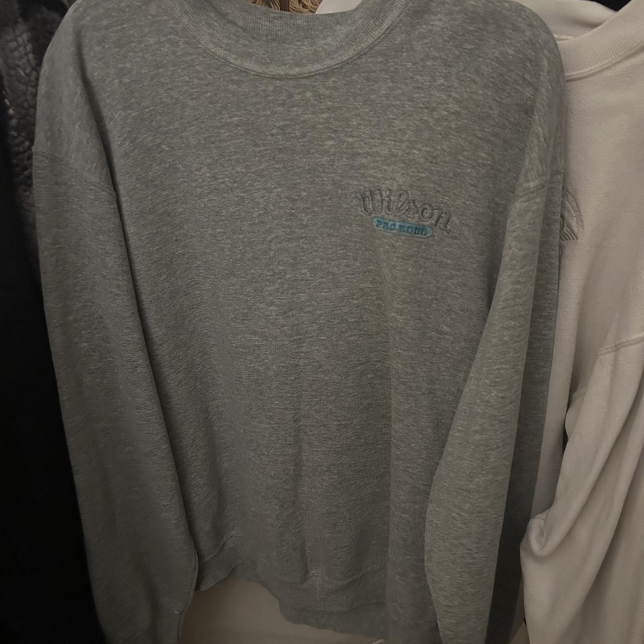 Vintage grey crewneck Wilson logo grey crewneck.... - Depop