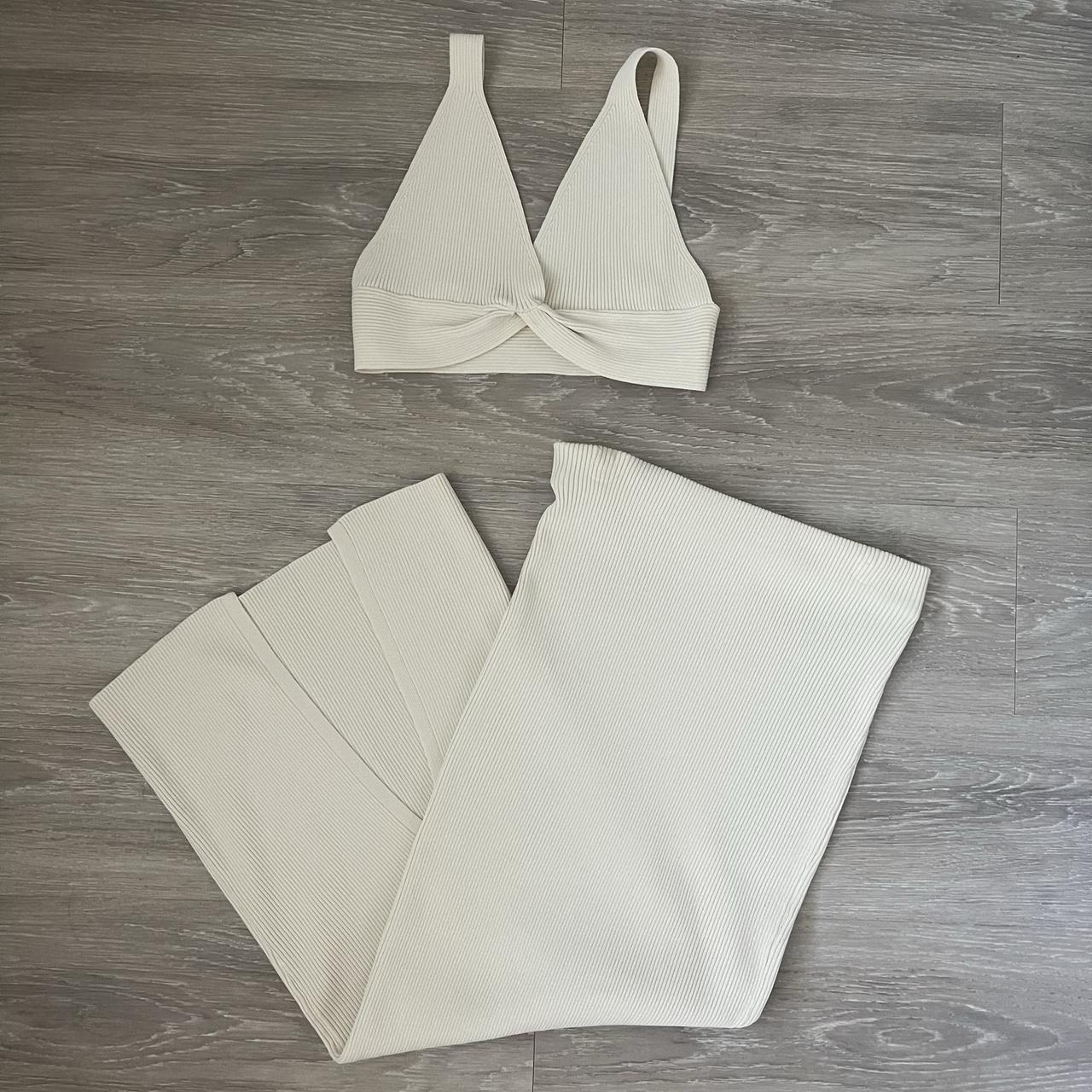 Meshki Women's Cream and White Dress | Depop