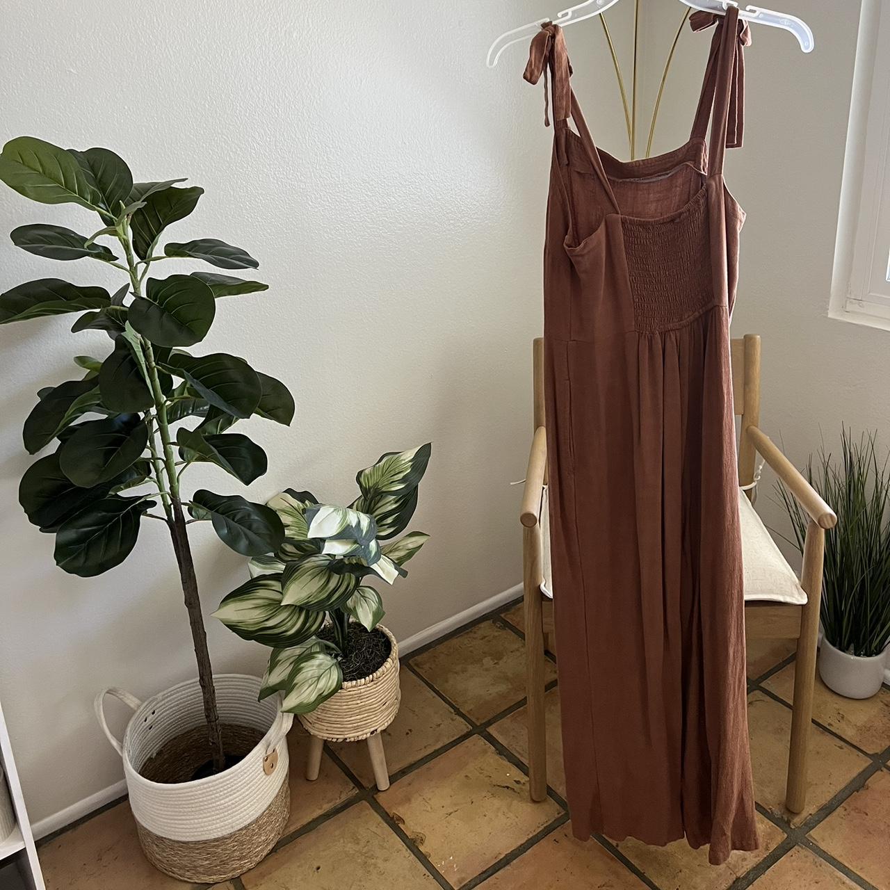 Universal Thread Rust linen Jumpsuit in size small... - Depop