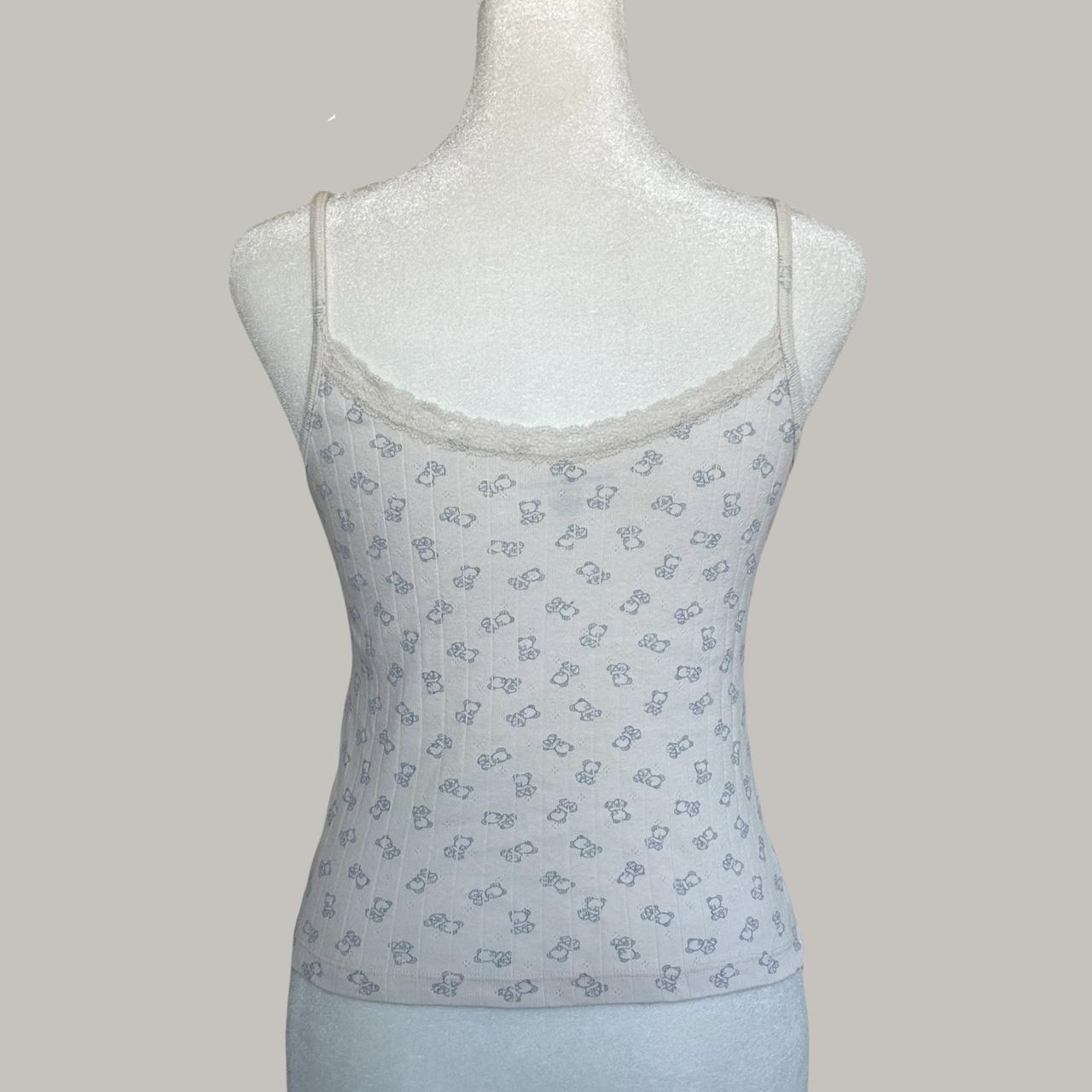 brandy melville teddy bear skylar tank ivory eyelet... - Depop