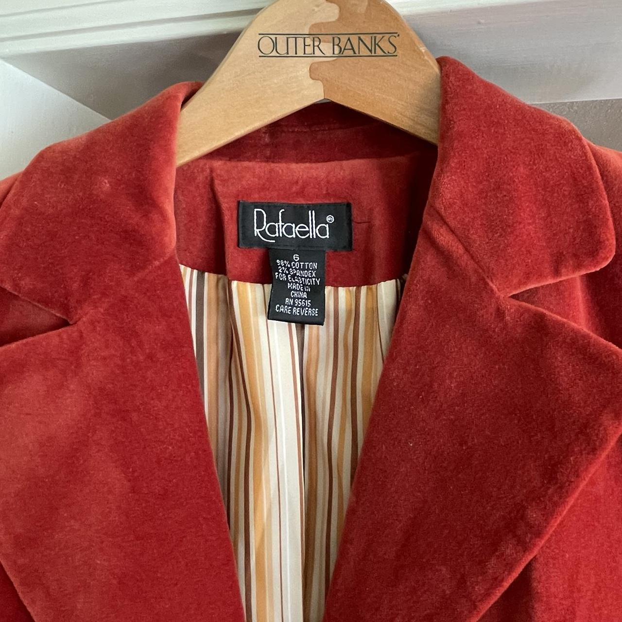burnt orange Rafaella brand velvet blazer -... - Depop